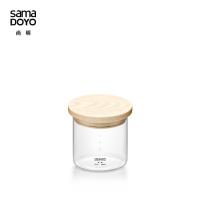 China Multifunctional Glass Canister With Wood Lid Airtight Storage Jars For Kitchen for sale
