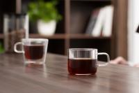 China Clear Double Glass Coffee Cups Espresso Coffee Milk Tea Heat Resistant With Handle for sale
