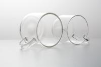 China Clear Double Glass Coffee Cups Espresso Coffee Milk Tea Heat Resistant With Handle for sale