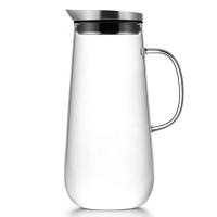 China 30oz Direct Drinking Tea Glass Water Pitcher With Handle lid And Filter for sale