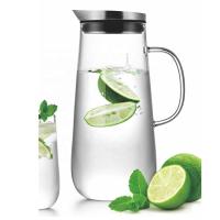 China 30oz Direct Drinking Tea Glass Water Pitcher With Handle lid And Filter for sale