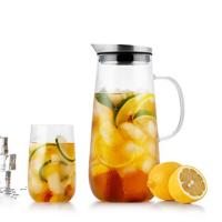China 30oz Direct Drinking Tea Glass Water Pitcher With Handle lid And Filter for sale