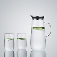 China 30oz Direct Drinking Tea Glass Water Pitcher With Handle lid And Filter for sale