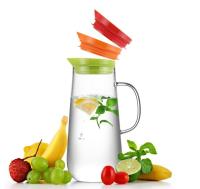 China 1250ml Sustainable Glass Water Pitcher Kettle Jug With Lid ODM for sale