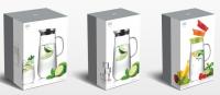 China 1250ml Sustainable Glass Water Pitcher Kettle Jug With Lid ODM for sale