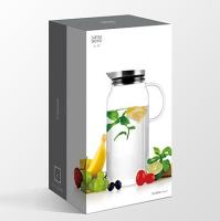 China Samadoyo High Borosilicate Glass Water Pitcher Carafe Jug With Stainless Steel Lid for sale
