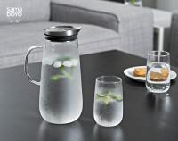China Hot Cold Drink Glass Water Pitcher Thermo Proof With Spout Transparent for sale