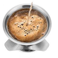 China Pour Over Hand Drip Coffee Maker Cone Mesh Coffee Strainer Filter 304 Stainless Steel for sale