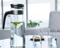 China Beverages Glass Fruit Infused Water Pitcher Juice Kettle With Lid 1500ml 1 Gallon for sale