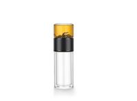 China Clear Borosilicate Glass Water Filtration Pitcher Bottle Stainless Steel Infuser For Office for sale