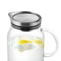China Large Heat Resistant Clear Glass Water Pitcher Juice Bottle With Filter Lid 1300ml for sale