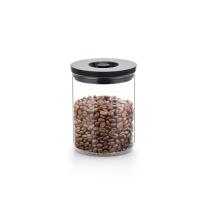 China Bulk Kitchen Essentials Square Airtight Glass Containers Storage Jars With Plastic Lid for sale
