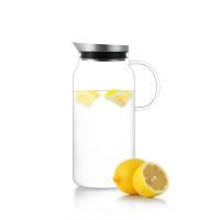 China Large Heat Resistant Clear Glass Water Pitcher Juice Bottle With Filter Lid 1300ml for sale