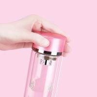 China 300ml Clear Glass Water Pitcher Bottle Jug With Tea Infuser filter Strainer Travel Essential for sale