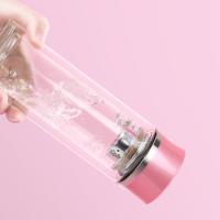 China 300ml Clear Glass Water Pitcher Bottle Jug With Tea Infuser filter Strainer Travel Essential for sale