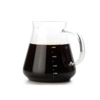 China Transparent Glass Hand Drip Coffee Pot Kettle Machine With Handle 600ml for sale