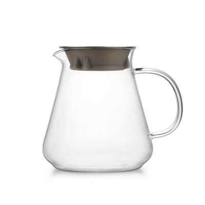 China Handmade Pour Over Drip Kettle Coffee Maker 800Ml With Stainless Steel Lid Heat Resistant for sale