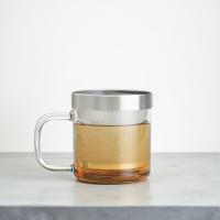 China Durable Long-Lasting Stackable Glass Tea Cup with Food Grade Stainless Steel Infuser for sale