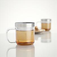 China Stackable Glass Tea Cup High Grade Stainless Steel Filter for Tea Connoisseurs for sale