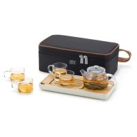 China Samadoyo 2024 Hot Selling High Borosilicate Glass Transparent Belt Cup Teapot Eco-Friendly 180ml Tea Set Customizable Minimalist for sale