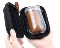 China Creative Portable Double-Wall Borosilicate Glass Teapot Set 260ml Stainless Steel Lid Eco-Friendly Modern Transparent Travel for sale