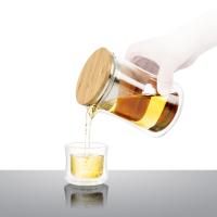 China SAMADOYO High Quality Custom Mini Clear Borosilicate Glass Pitcher Cups Teapot Tea Sets with Lid Glass and Warmer for sale