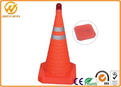 China Flexible Portable Retractable Traffic Safety Cones with Lights 36 x 36 cm Base size for sale