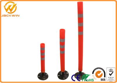 China Reflective Flexible Delineator Post With Black Rubber Base Customized Height for sale