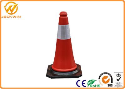 China Heat Resistant PE Custom Safety Cones With 1.3kg Rubber Base 50 cm Height for sale