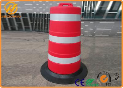 China Big Road Safety Control Plastic Traffic Barriers / Drum With Rubber Base for sale