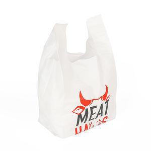 China Shopping Recycled Soft Texture Eco Friendly T Shirt Poly Bags With Handles Logo for sale