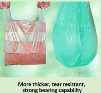 China 20x30cm Heavy Duty T Shirt Shopping Flat Green Vest Style Plastic Carrier Bags for sale