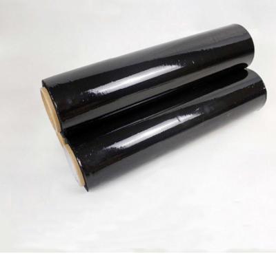 China Pe Packing Plastic Shrink Opaque Coloured Black Pallet Film Wrap Roll for sale