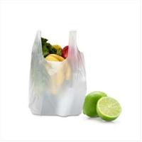 China 16 X 32cm Shopping Thank You Polyethylene Biodegradable White Blue Hdpe Carrier Bags for sale