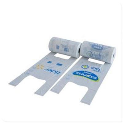 China Custom Logo Printing Punch Handle 50 micron Compostable Biodegradable Starch Bags for sale