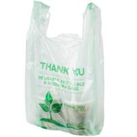 China 1000 bags pcs Biodegradable Supermarket Compostable Hdpe T-Shirt Bags for sale
