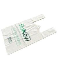 China 16 X 32cm Shopping Thank You Polyethylene Biodegradable White Blue Hdpe Carrier Bags for sale