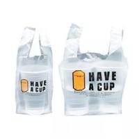 China 16 X 32cm Shopping Thank You Polyethylene Biodegradable White Blue Hdpe Carrier Bags for sale