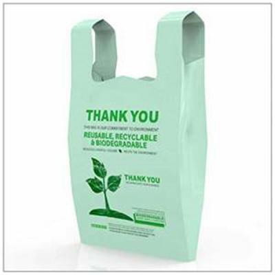 China Personalised Printing Plastic Clear Biodegradable Vest Carrier Bags for sale
