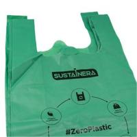 China Custom Logo Printing Punch Handle 50 micron Compostable Biodegradable Starch Bags for sale