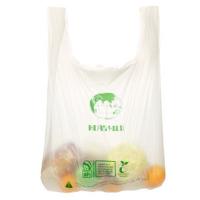China Eco Friendly Carrier T Shirt PLA Shopping Bags For Supermarket Grocery for sale