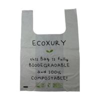 China 400 190x650mm 16mic White T Shirt Compostable Biodegradable Clear Plastic Bags for sale