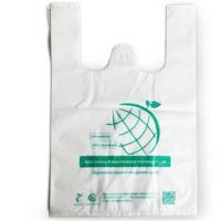 China 400 190x650mm 16mic White T Shirt Compostable Biodegradable Clear Plastic Bags for sale