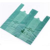 China 240 120x450mm 16mic Compostable Food Grade Transparent Biodegradable T Shirt Bags for sale