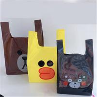 China Sweet Snack Shopping Small Plastic poly Black Biodegradable T Shirt Bags for sale
