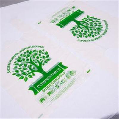 China 0.03 To 0.12mm Shopping Custom Printed Store White Compostable Grocery Bags for sale