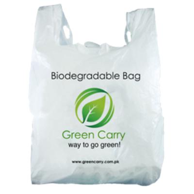 China HDPE Grocery T Shirt Thank You Biodegradable Plastic Bags Supermarket for sale