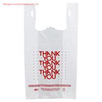 China HDPE LDPE Drawstring Rubbish Garbage Bio Poly Compostable T Shirt Bags for sale