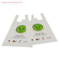 China HDPE LDPE Drawstring Rubbish Garbage Bio Poly Compostable T Shirt Bags for sale