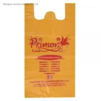 China Printed Biodegradable Blue White Plastic Vest Carrier Bags 11x17x21 for sale